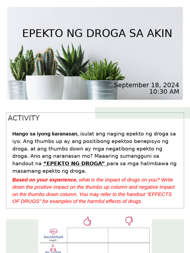 Epekto NG Droga Sa Akin | PDF