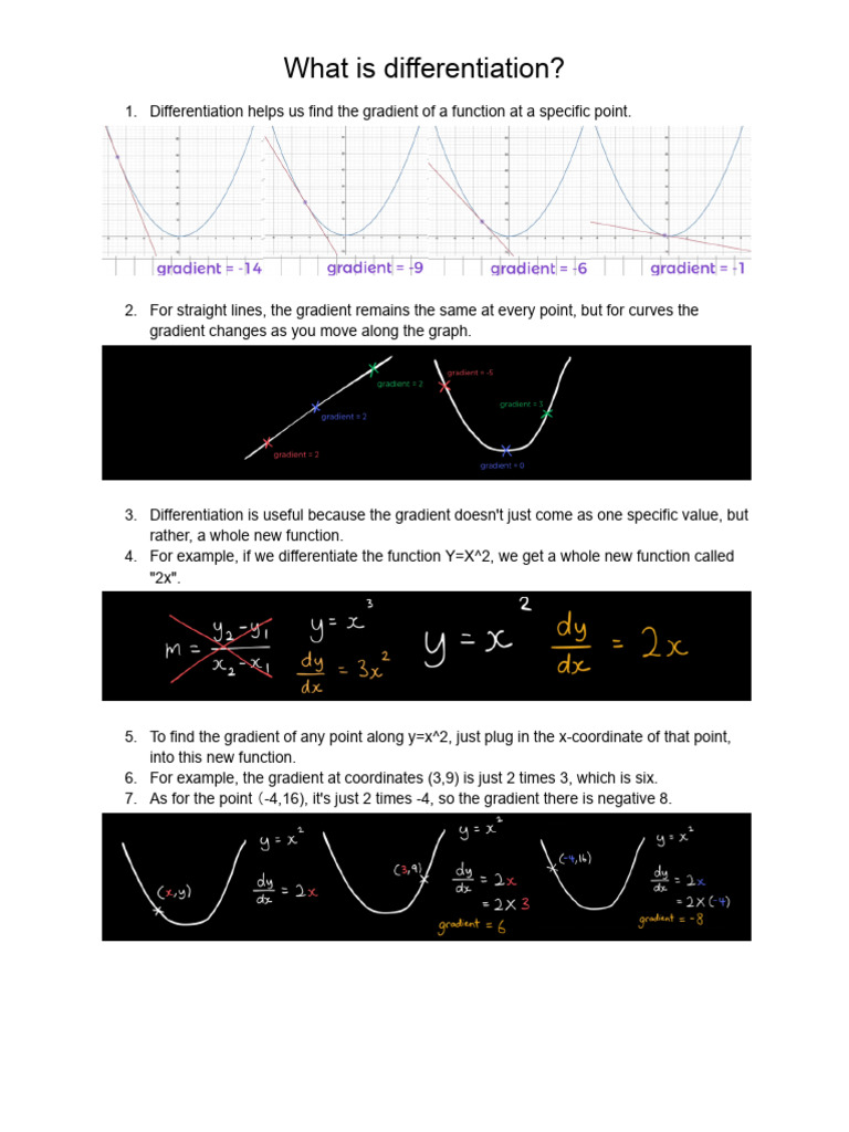 01 A quick explanation to how differentiation is used | PDF