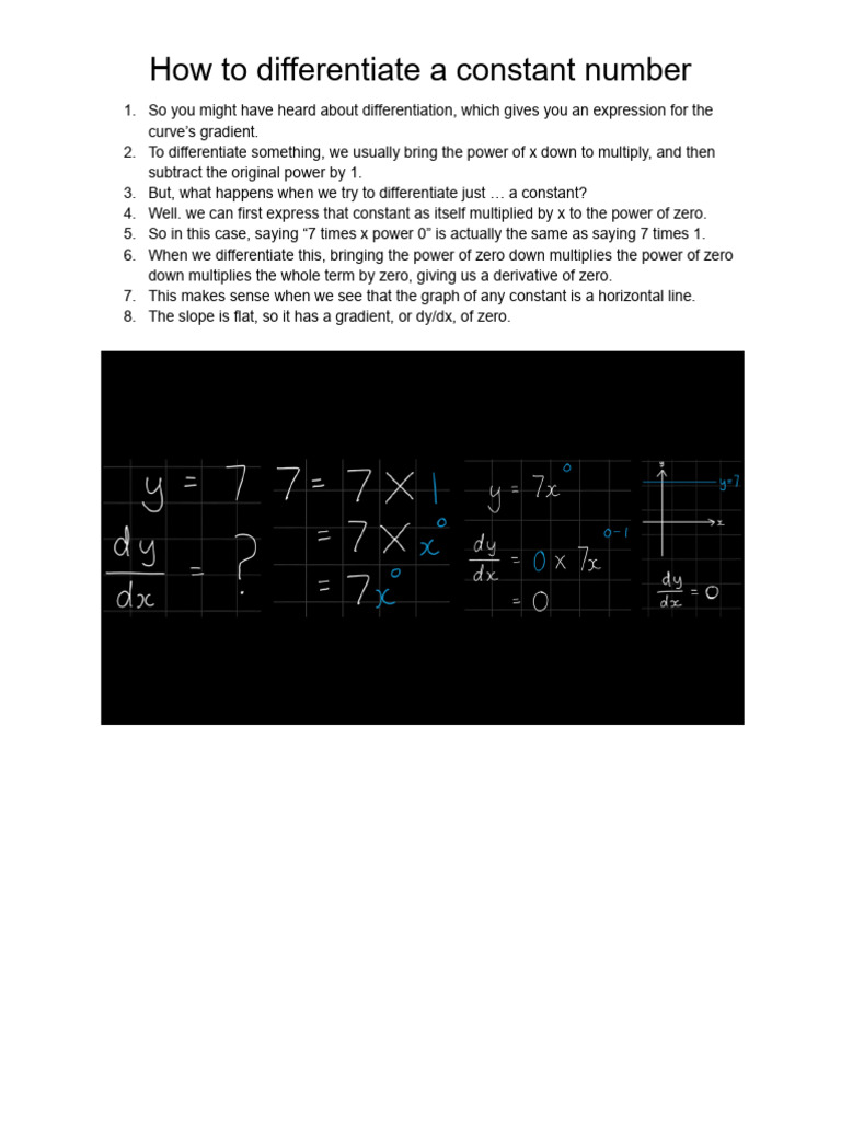 04 How To Differentiate A Constant Number | PDF