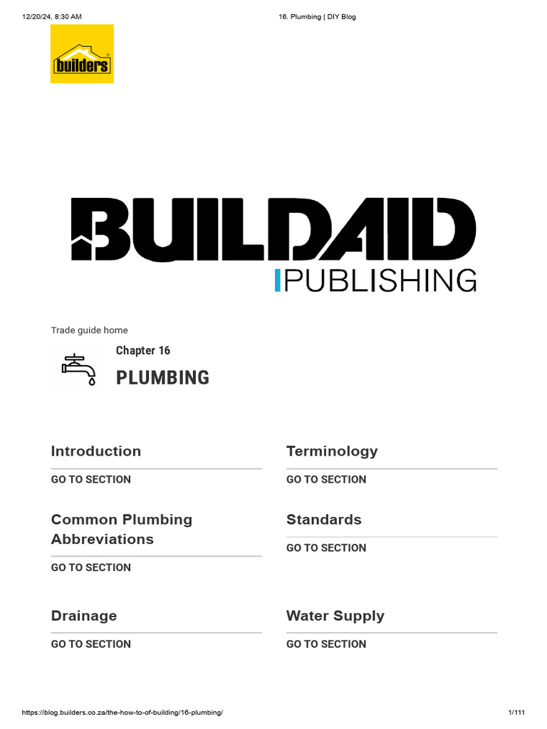 Essential Plumbing Guide for DIYers | PDF | Pipe (Fluid Conveyance ...