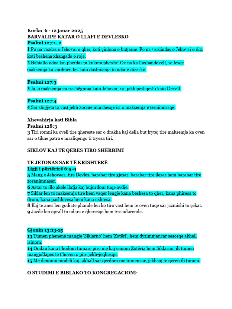 Kurko 6 - 12 Janar 2025 | PDF