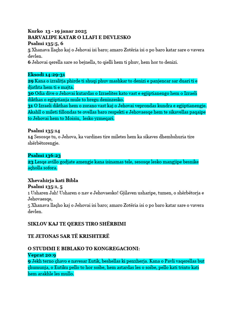 Kurko 13 - 19 Janar 2025.Docx | PDF