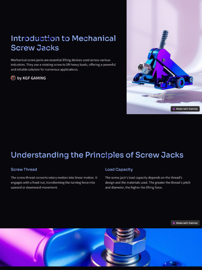 Introduction To Mechanical Screw Jacks KByn8pP9D Transformed | PDF
