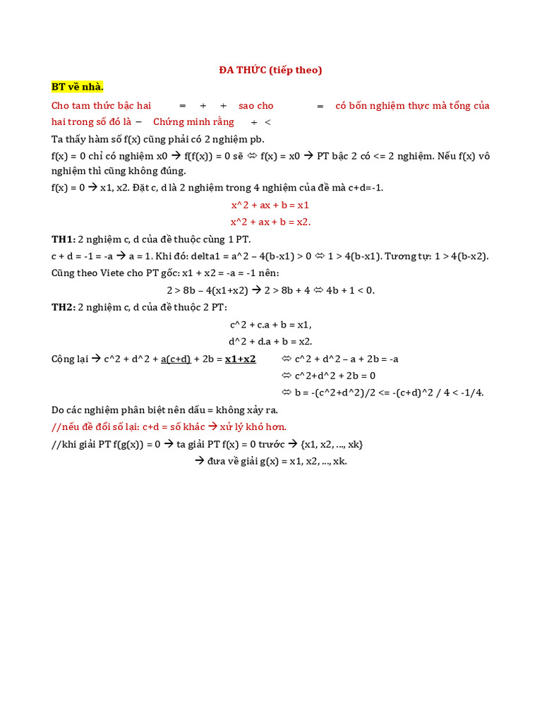 Dinh Ly Viete Bezout Note 3 | PDF