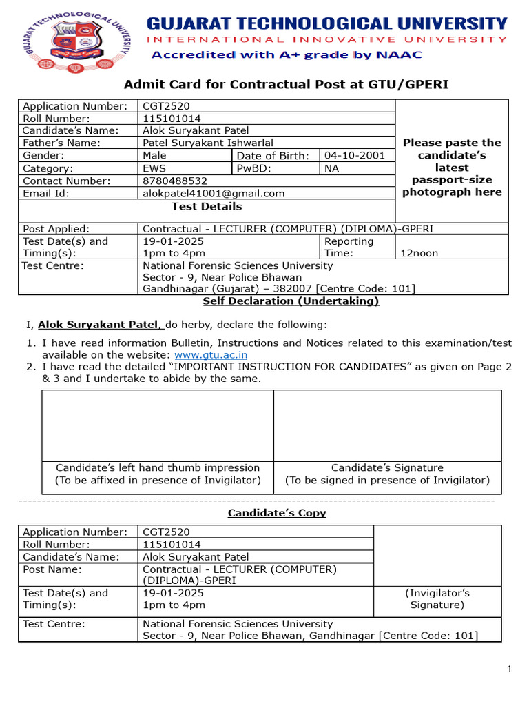 CGT2520 - LECTURER (COMPUTER) (DIPLOMA) - GPERI - Alok Suryakant Patel ...