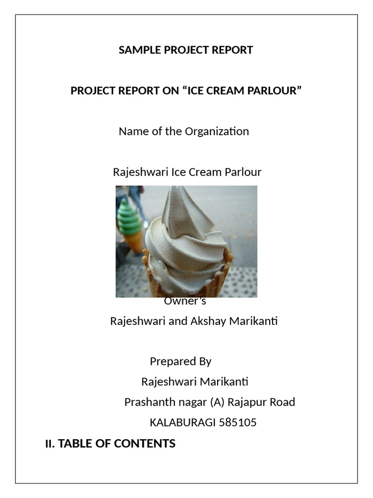 Ice Cream Parlor Ed Report | PDF | Marketing | Swot Analysis