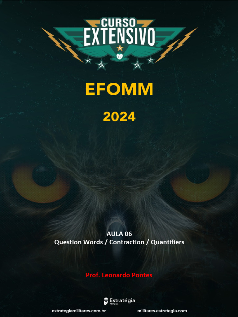AULA 06 - EFOMM 2024 | PDF | Tempo | Palavra