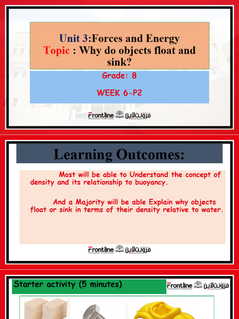 WEEK 6 - PERIOD 2 - Why Do Objects Float and Sink | PDF | Buoyancy ...