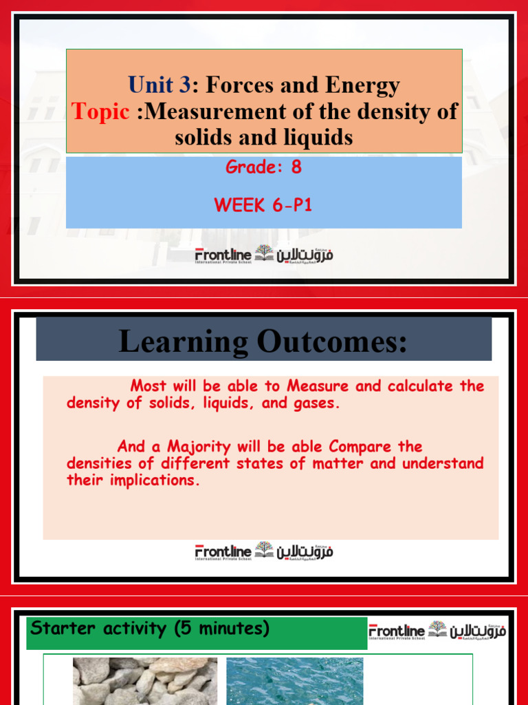 WEEK 6 - PERIOD 1 -Measurement of the Density of Solids and Liquids ...