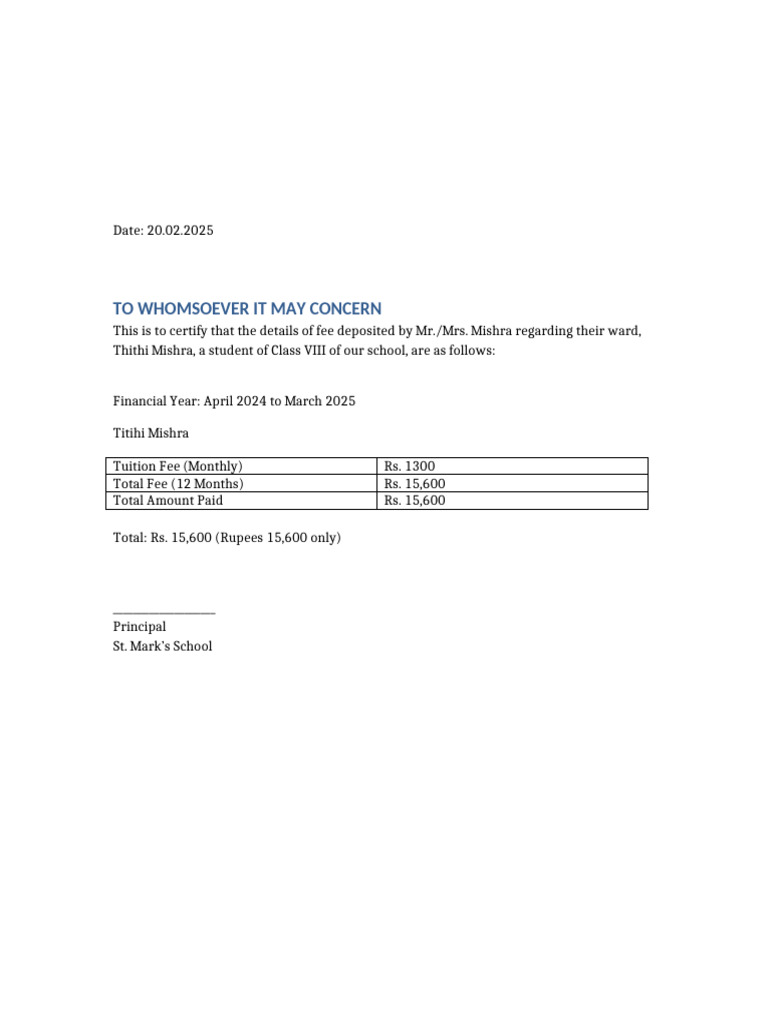 Fee_Certificates_Formatted (AutoRecovered) | PDF