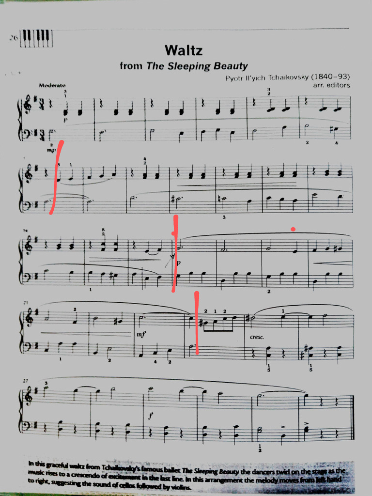 Tchaikovsky's Sleeping Beauty Waltz Arrangement | PDF