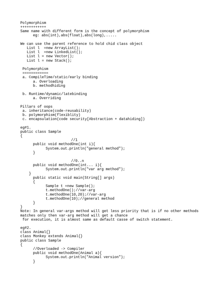 Understanding Polymorphism in Java | PDF | Method (Computer Programming ...