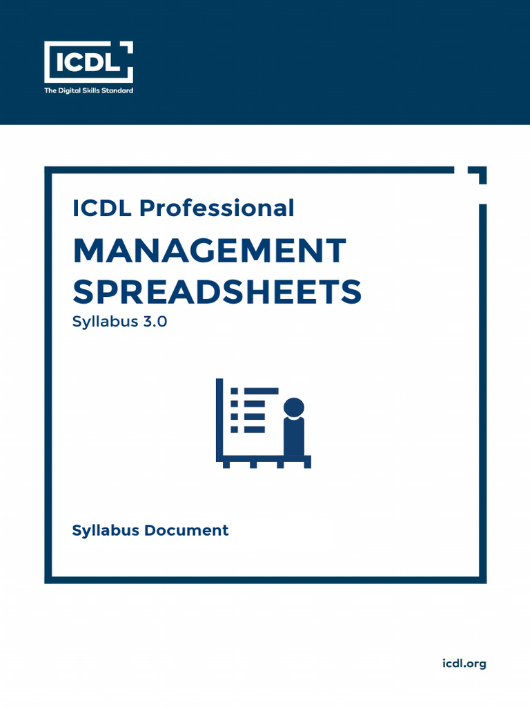 ICDL Management Spreadsheets Syllabus 3.0 1 | PDF | Spreadsheet | Computer Programming