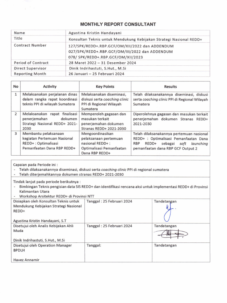 Monthly Report MPI Agustina Kristin Feb-24 | PDF