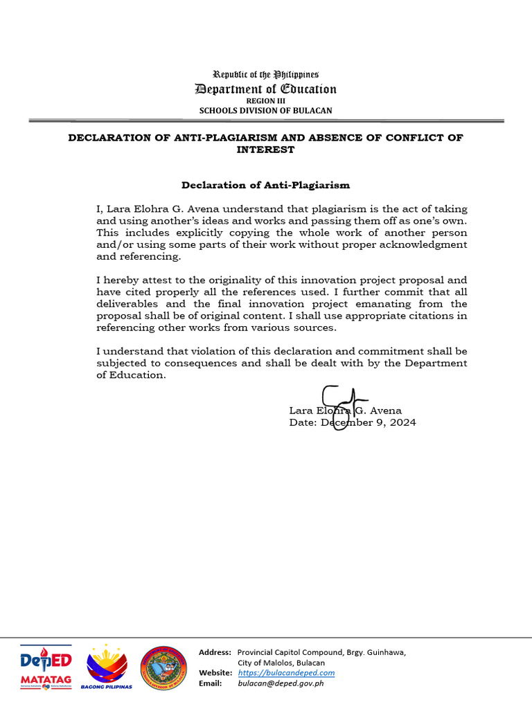 FORM-4-Declaration-of-Anti-Plagiarism | PDF