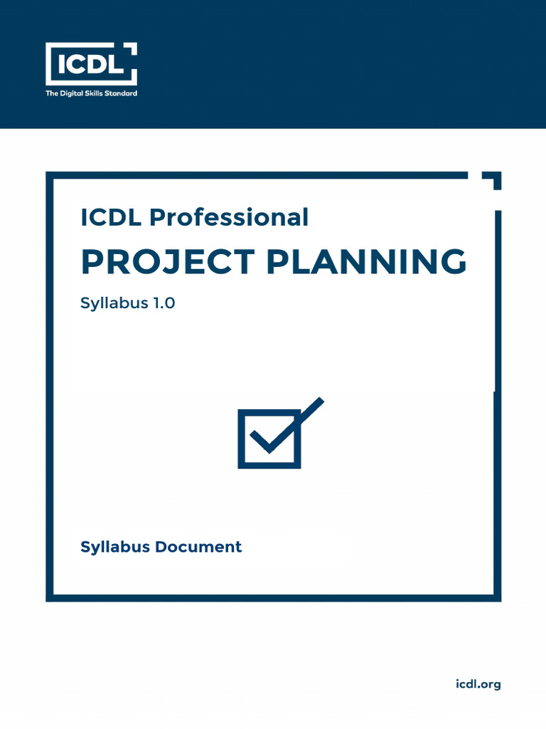ICDL Project Planning Syllabus 1.0 | PDF | Project Management | Computing