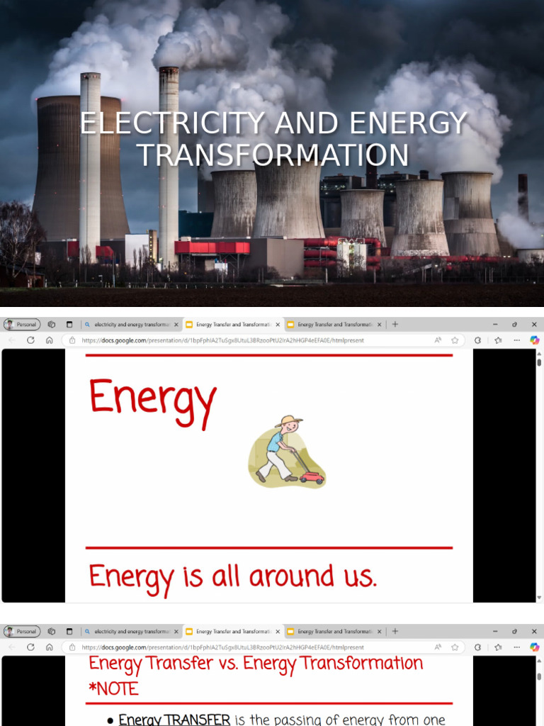 Electricity and Energy Transformation | PDF