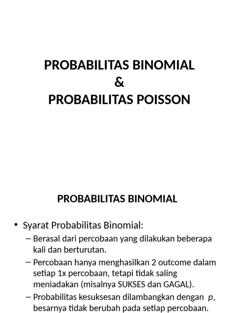 Probabilitas Binomial Poisson | PDF