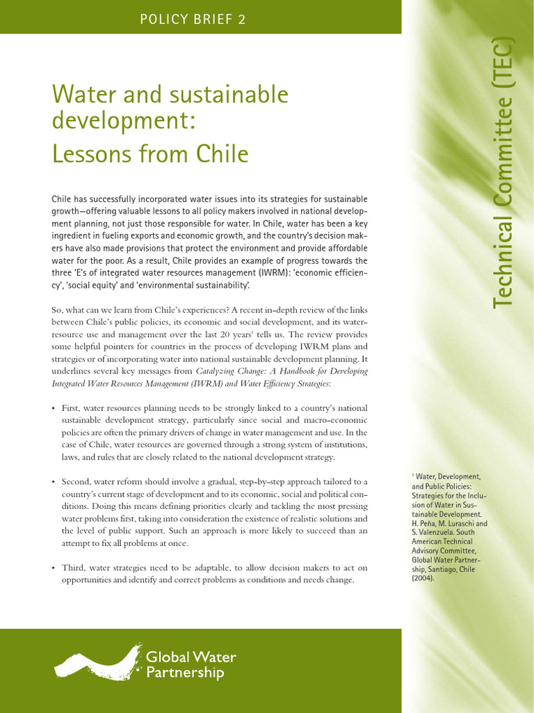 Chile's Water Management for Sustainability | PDF | Water Supply | Water