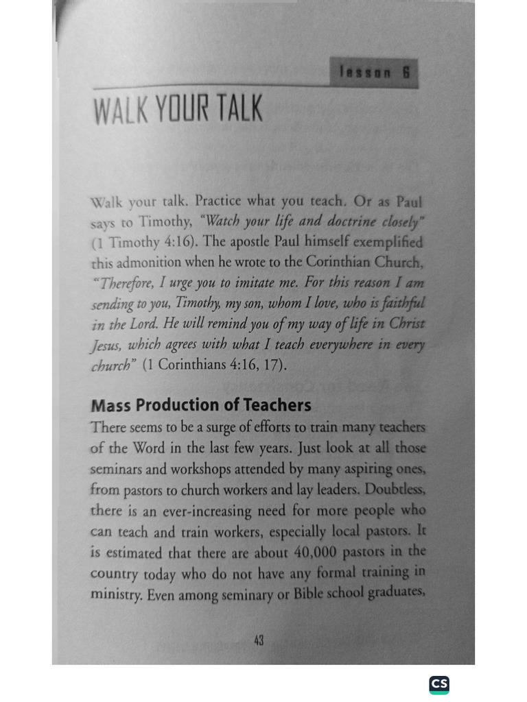 Walk Your Talk | PDF