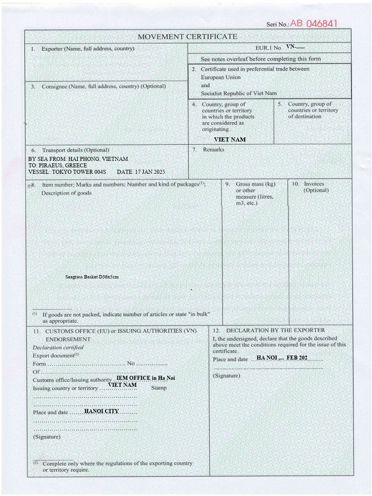 Draft Co Eur.1 A Dong Ad-Nef Iv 2025-001 | PDF