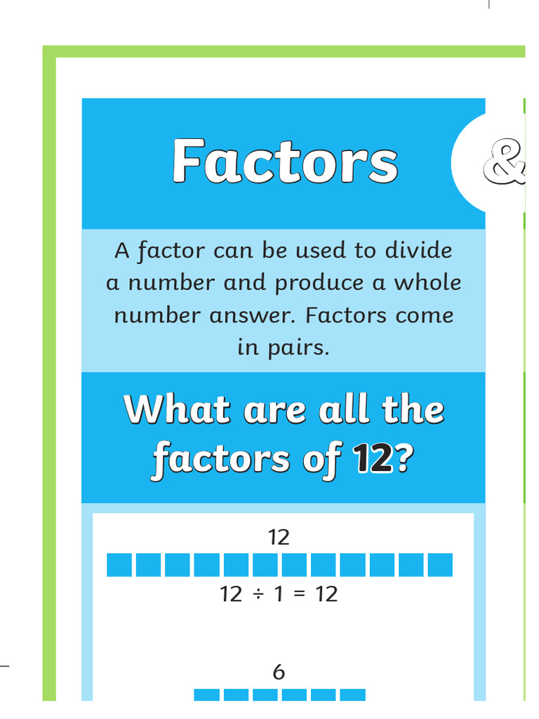 t2 m 1151 Factors and Multiples Display Poster 4xa4 Ver 1 | PDF
