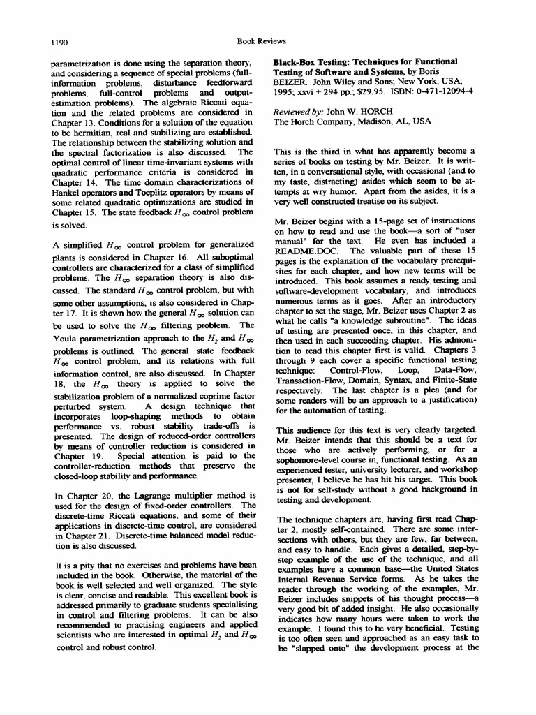 Beizer's Black-Box Testing Techniques | PDF | Filter (Signal Processing ...