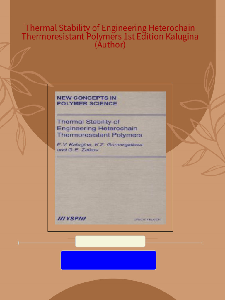 Thermal Stability of Engineering Heterochain Thermoresistant Polymers ...