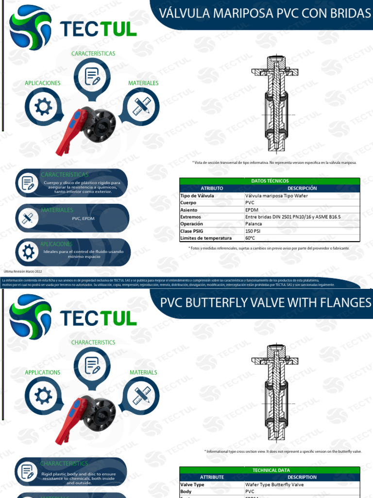 Válvula Mariposa PVC con Bridas | PDF