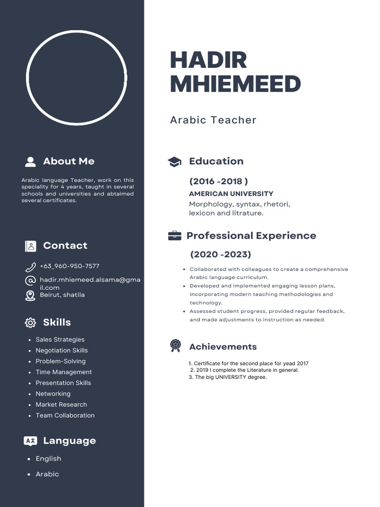 Modern Minimalist Cv Resume Pdf