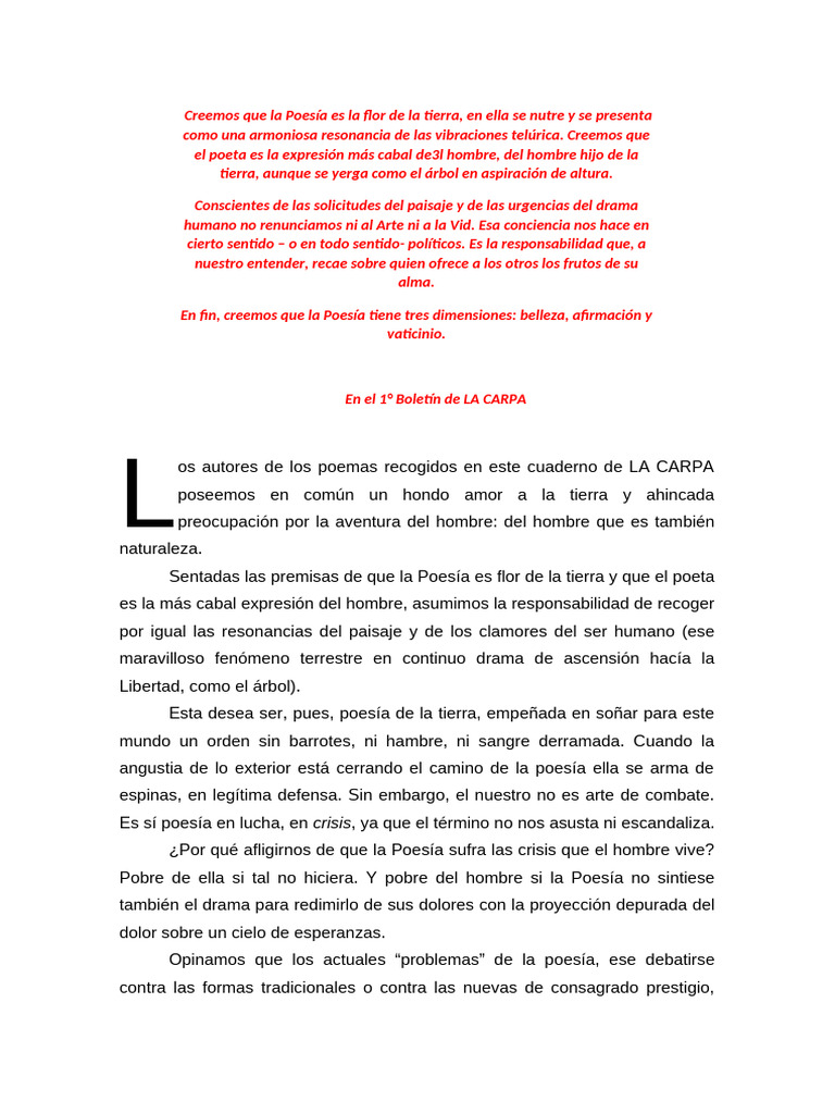 Creemos Que La Poesía Es La Flor de La Tierra | PDF | Poesía | Amor