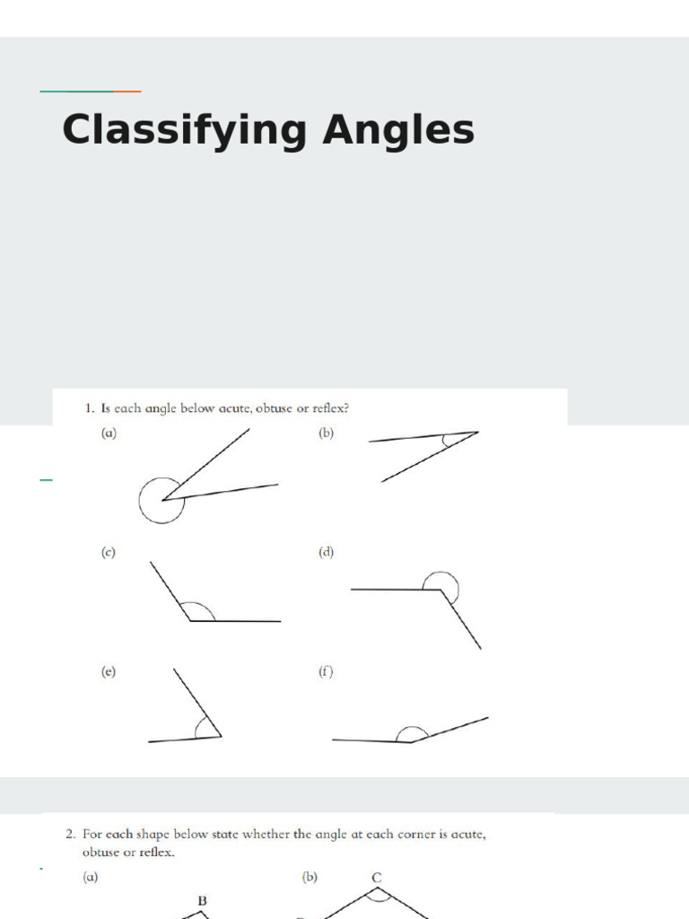 G1.2 Classifying Angles | PDF
