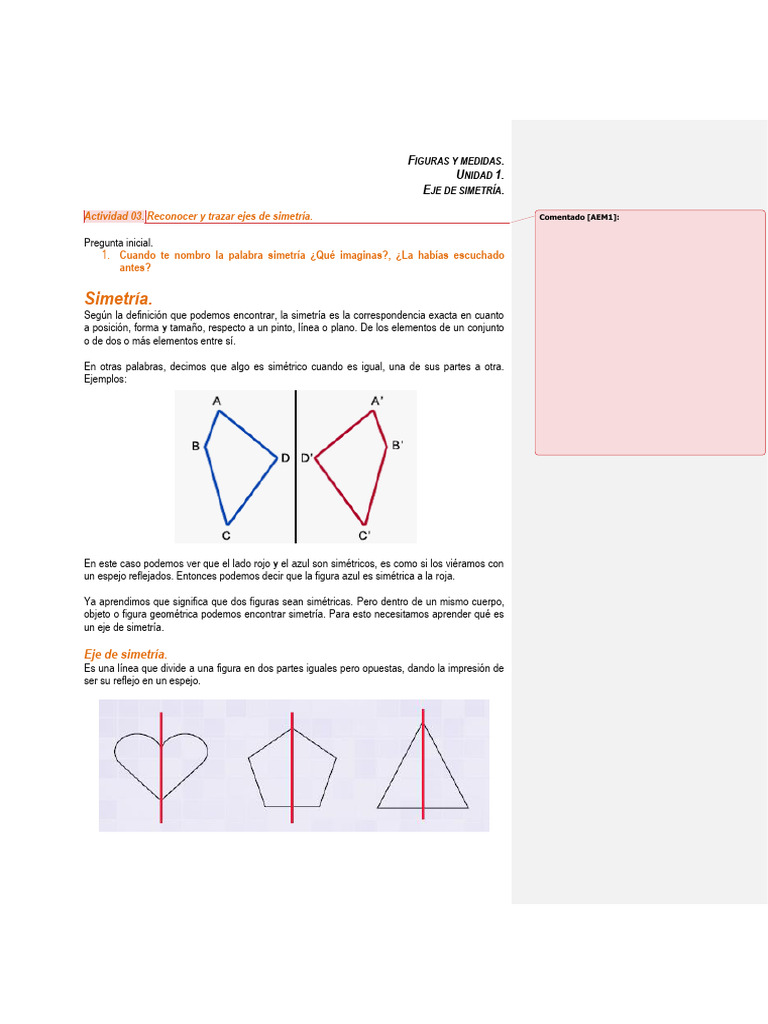 Ejes de Simetría en Figuras Geométricas | PDF | Simetría