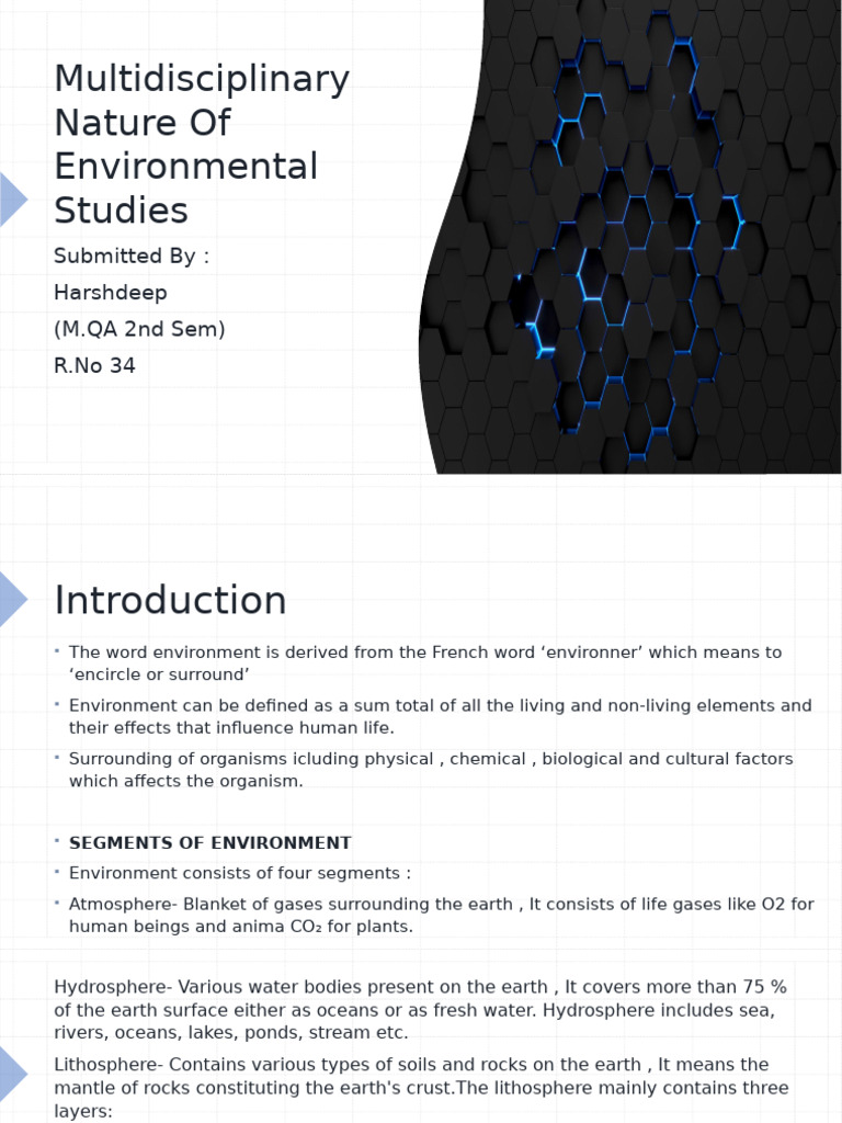 Multidisciplinary Nature of Environment Studies | PDF | Ecosystem | Water Pollution