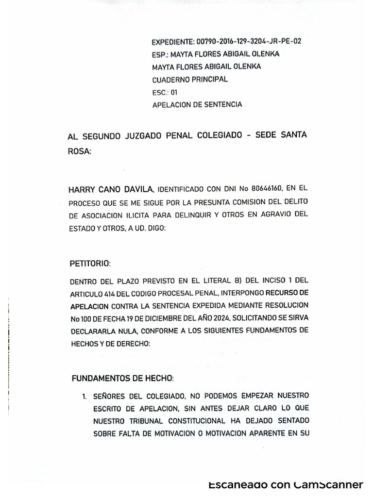 Apelacion Harry Cano PDF | PDF