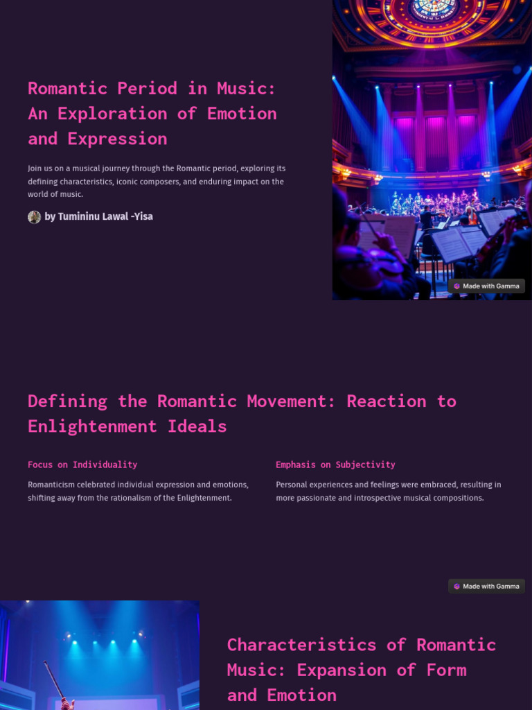 Romantic Period in Music An Exploration of Emotion and Expression | PDF ...