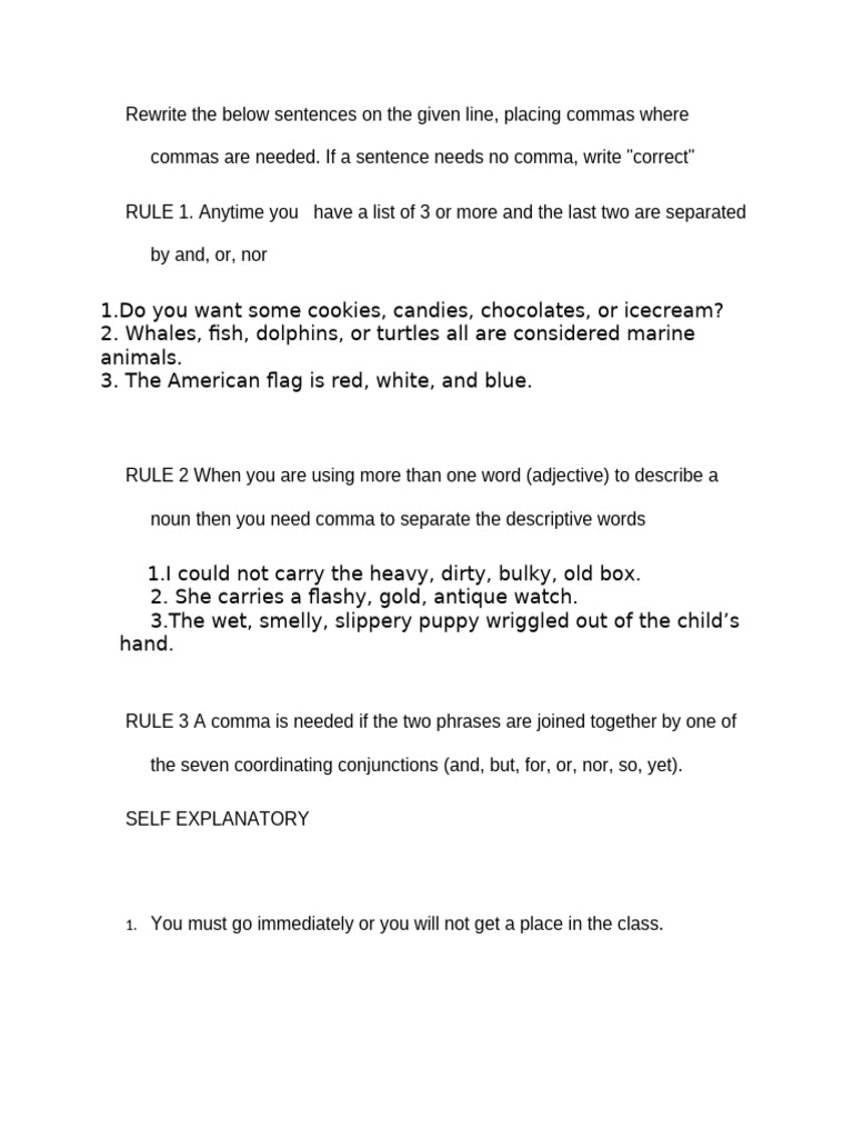 cOMMA rULE-cOMPOUND SENTENCES | PDF | Comma | Language Mechanics