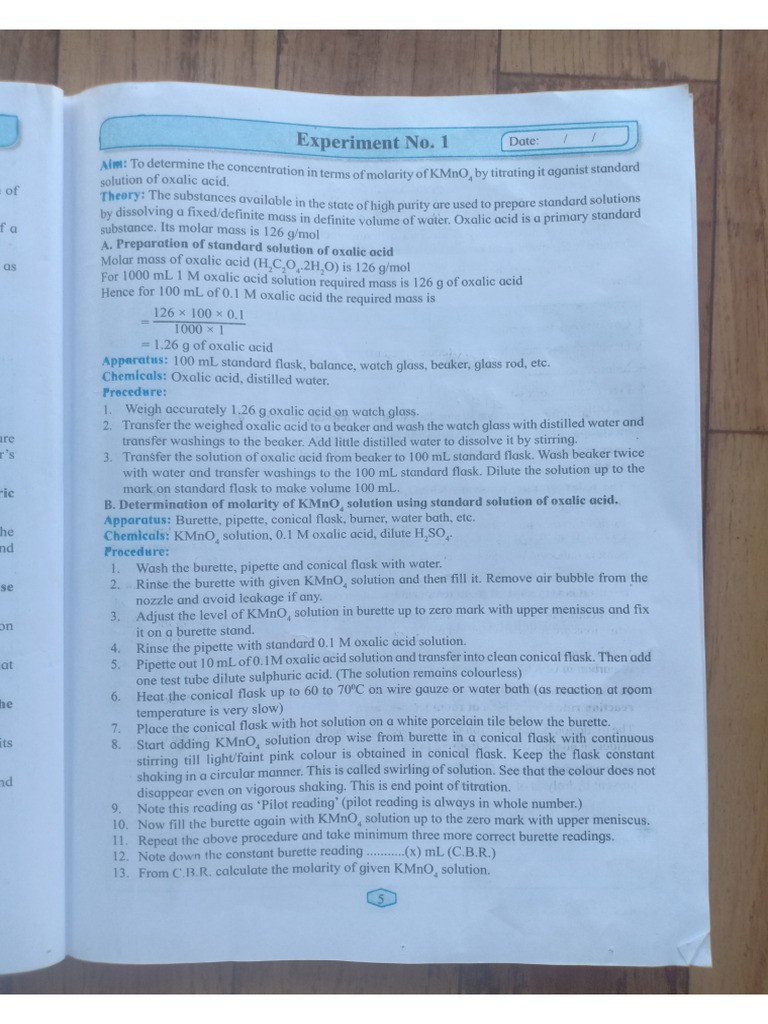 Chemistry XII Practical | PDF
