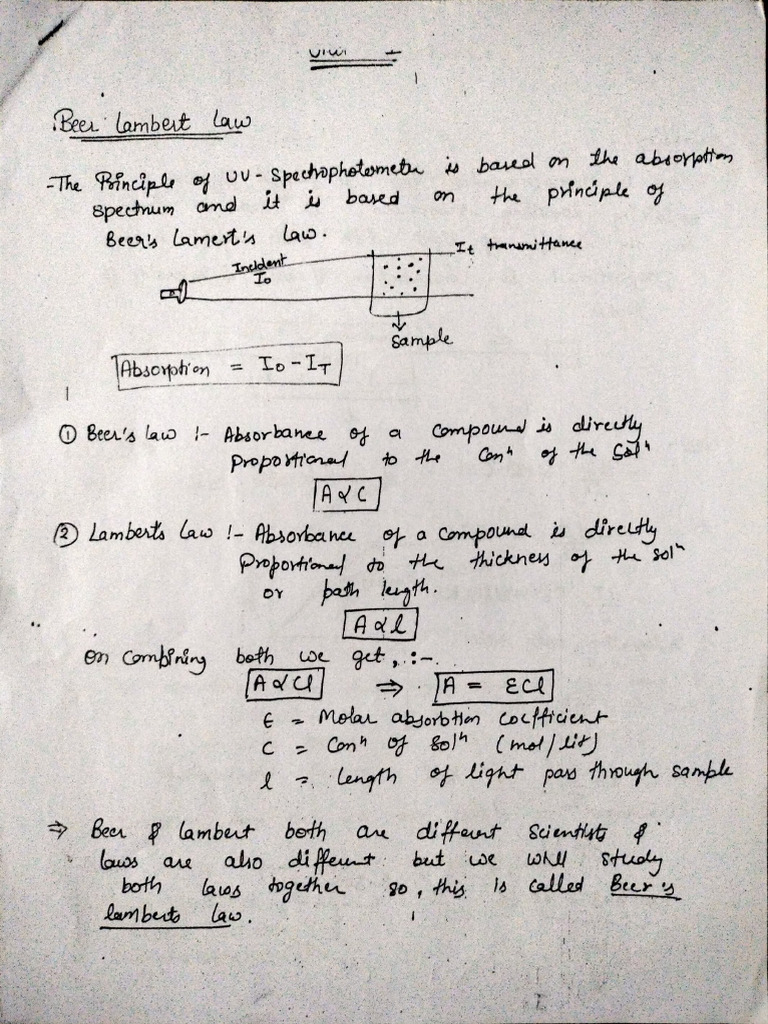 Beer Lambert | PDF