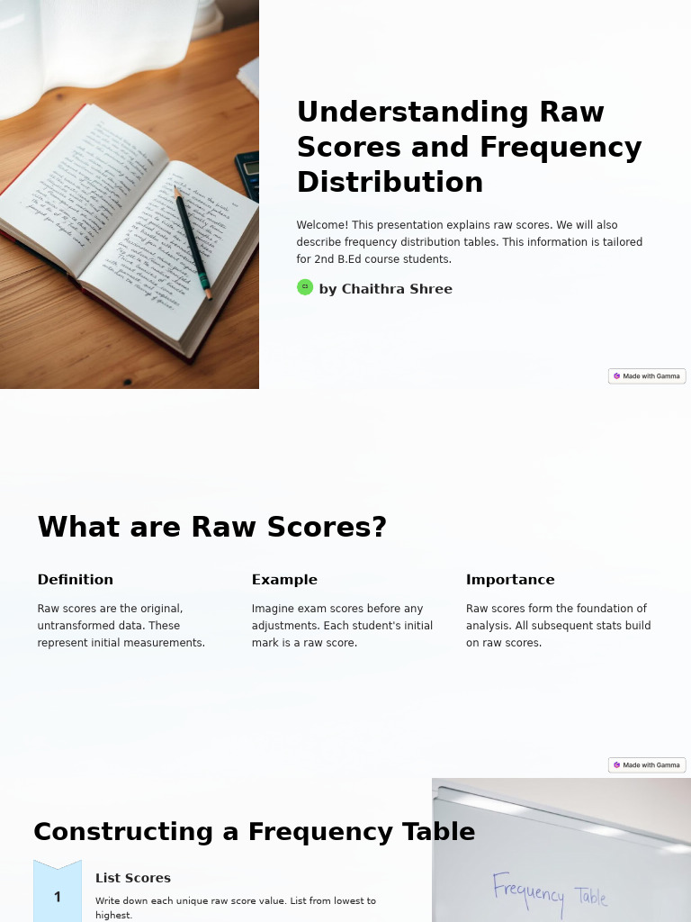 Understanding Raw Scores and Frequency Distribution | PDF