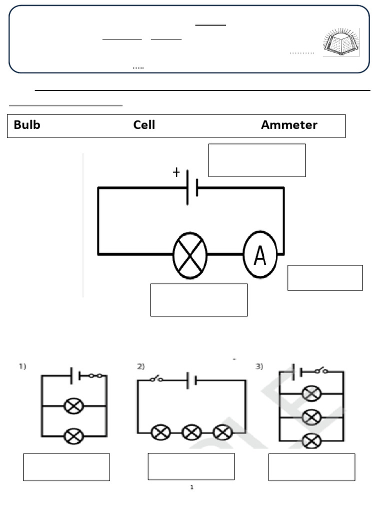 Grade 8 Physics Worksheet: Electric Circuits | PDF