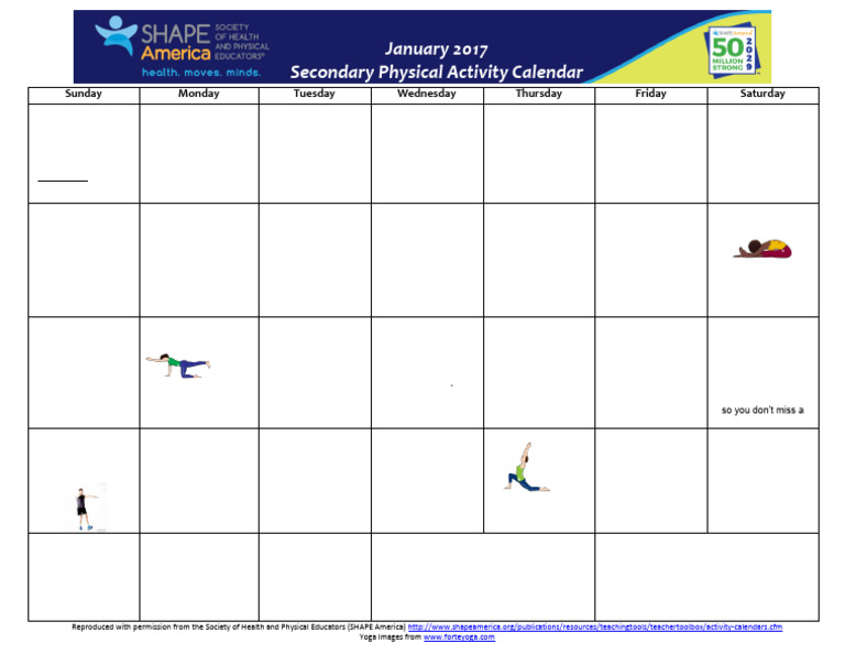 Physical Activity Calendar | PDF