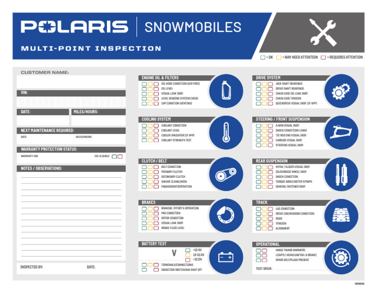 Snowmobile Mpi Checklist - en | PDF | Clutch | Manufactured Goods