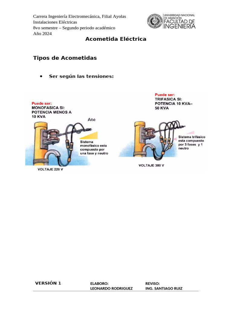 Acometida electrica | PDF | Electricidad | Ingenieria Eléctrica