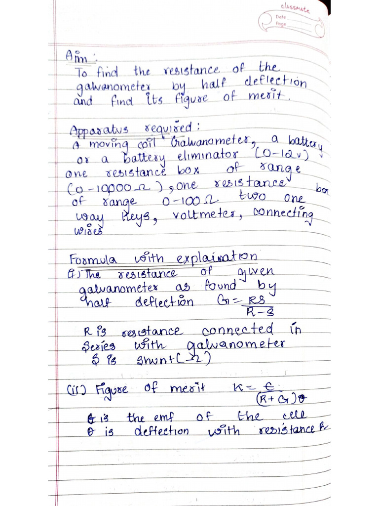 Half deflection Sample sheet with refer observation. | PDF