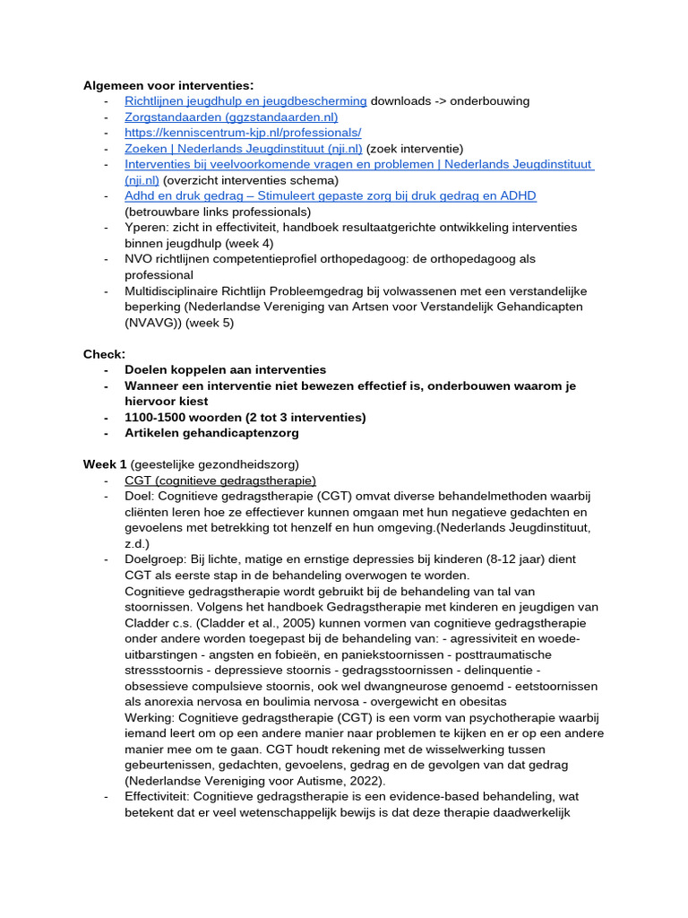 Interventies KPO Samengevat | PDF