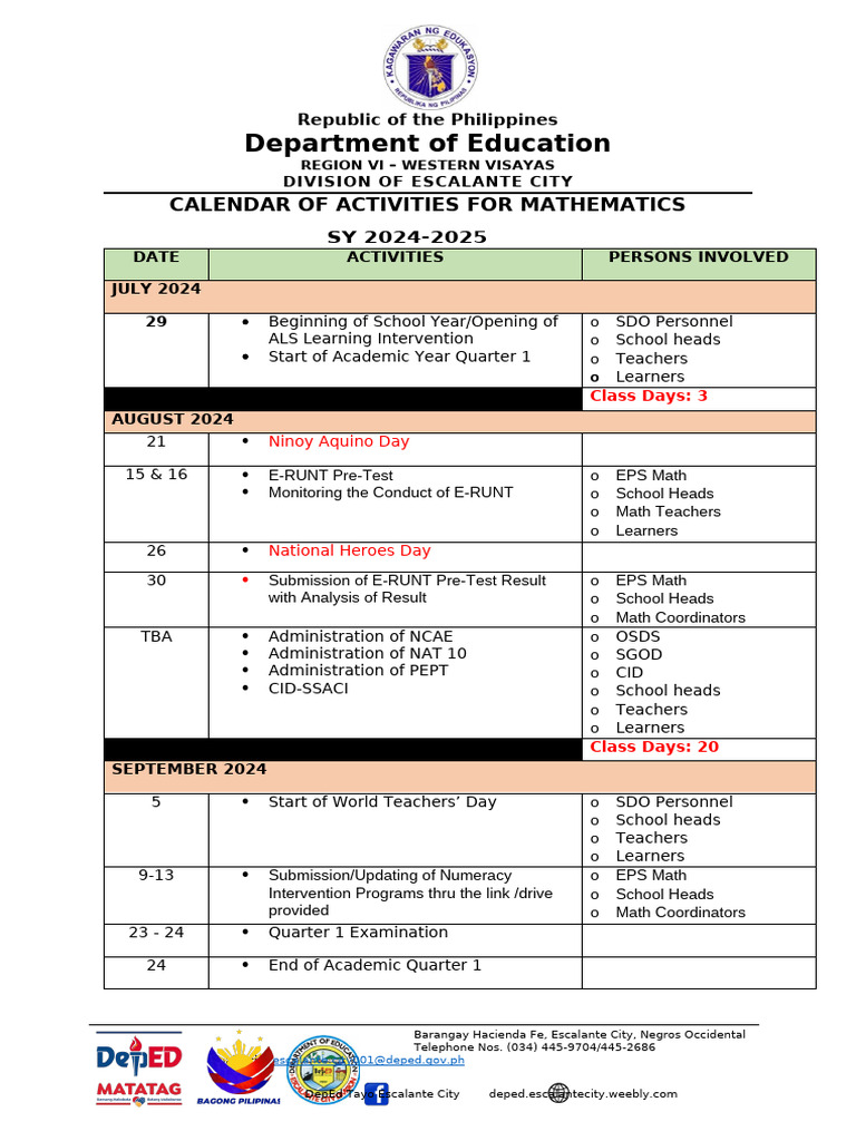 Science Month Theme 2025 Activities | PDF | Philippines | Observances