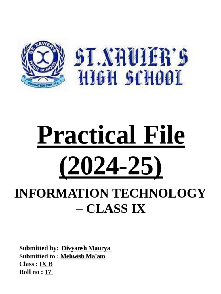 Class IX IT Practical Guide | PDF