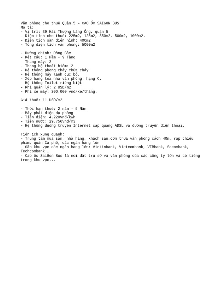 q5 Cao Ốc Saigon | PDF