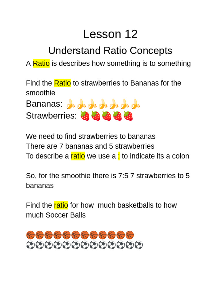 Understand Ratio Concepts | PDF